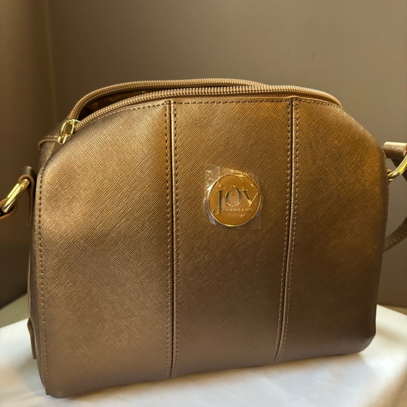 Joy Mangano | Bags | Joy Mangano Rose Gold Metallic Crossbody Bag Nwot ...